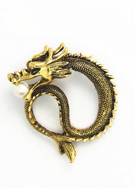 Gold Chinese Dragon Lapel Pin 2 – Splice Barbershop