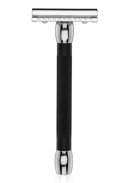 Merkur Safety Razor Bicolour Alu Black Straight Cut, Long Handle ...